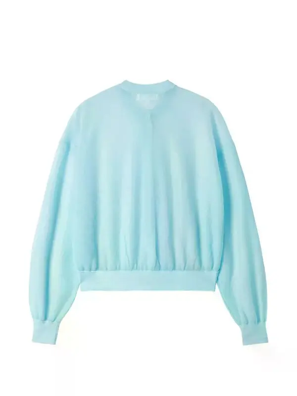 ENFOLD Button-front Fine-knit Cardigan - Blue