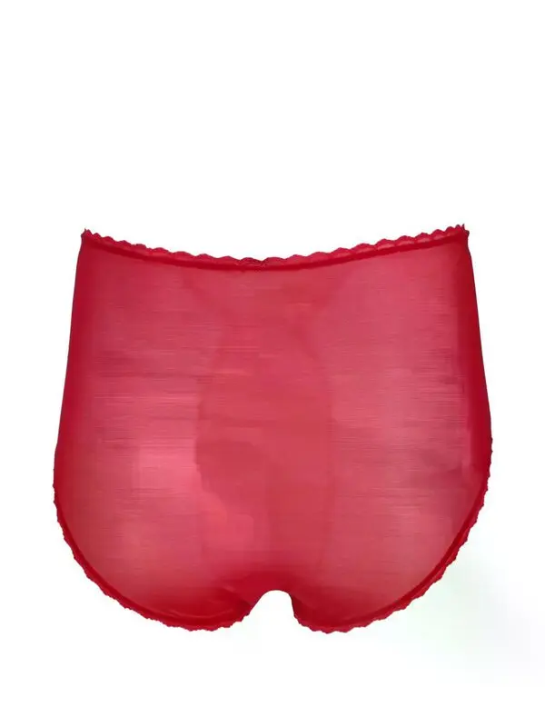 LAURA URBINATI Bow-detail Tulle Briefs - Red