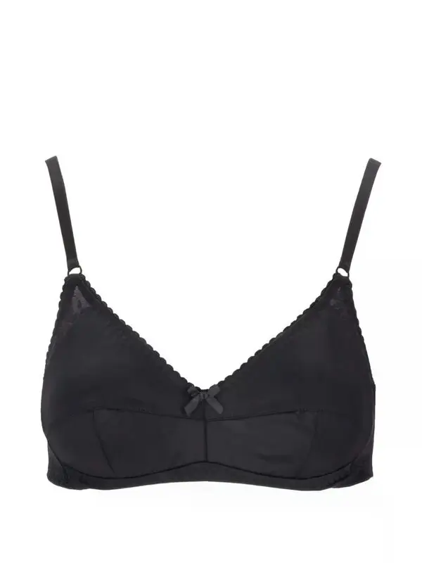 LAURA URBINATI Lace-panel Bow-detail Bra - Black