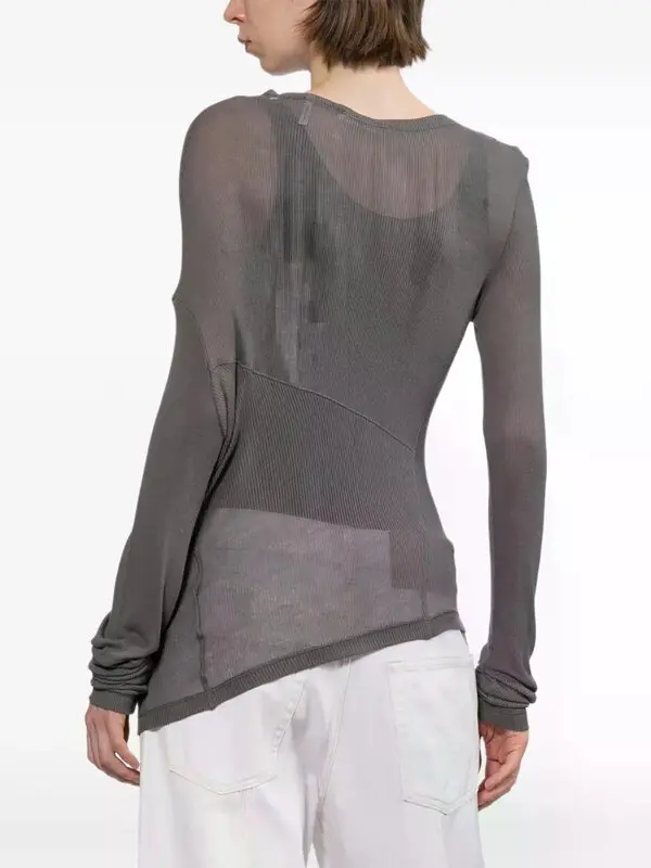 Helmut Lang Twisted Long-sleeve Sheer Top