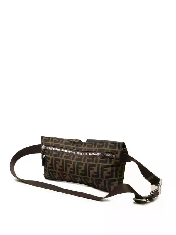 Fendi Zucca Canvas Double Pocket Belt Bag