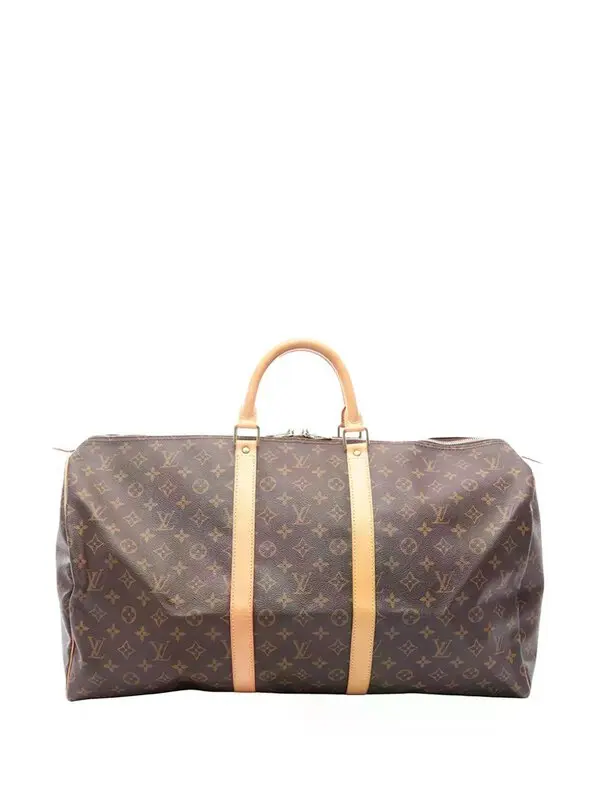 LOUIS VUITTON 2000 Monogram Keepall 55 Travel Bag - Brown