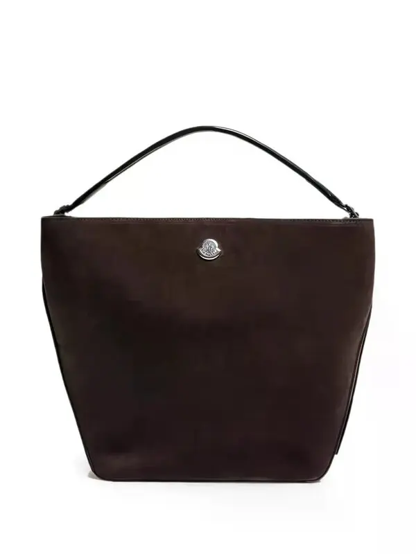 Moncler Carlo Suede Shoulder Bag - Brown