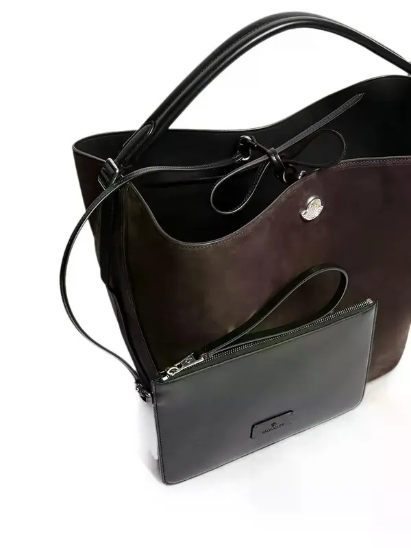 Moncler Carlo Suede Shoulder Bag