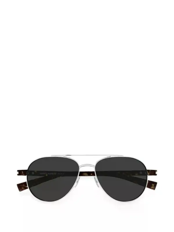 Saint Laurent Aviator Double-bridge Sunglasses - Silver