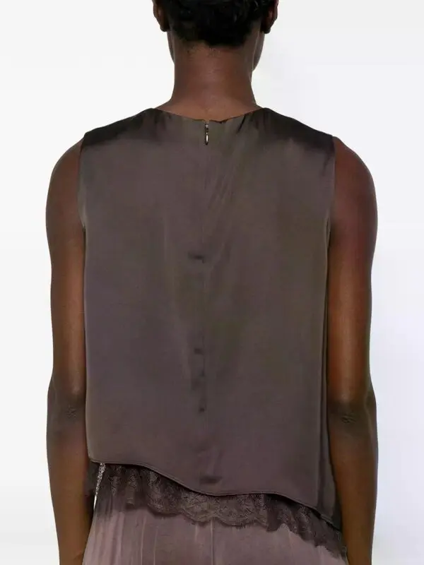Vince Lace-trim Sleeveless Blouse