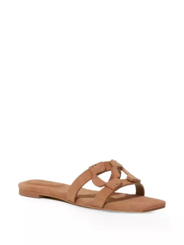 Simkhai Monogram Suede Sandals