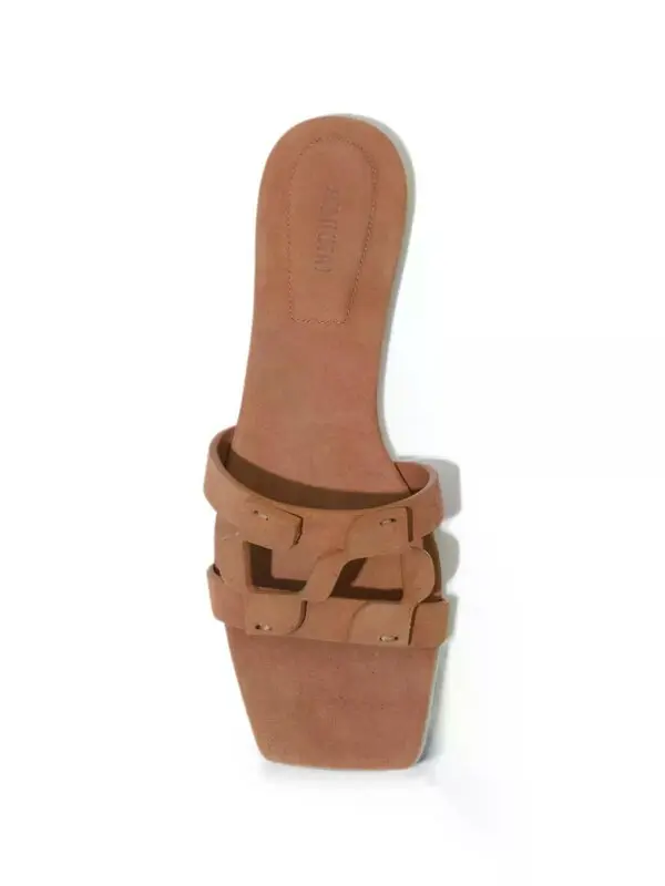 Simkhai Monogram Suede Sandals
