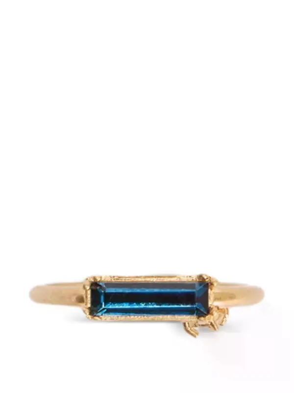 JIL SANDER Crystal-embellished Logo-engraved Ring - Gold