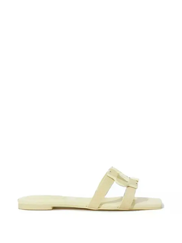 Simkhai Monogram Snake-embossed Sandals - Neutrals