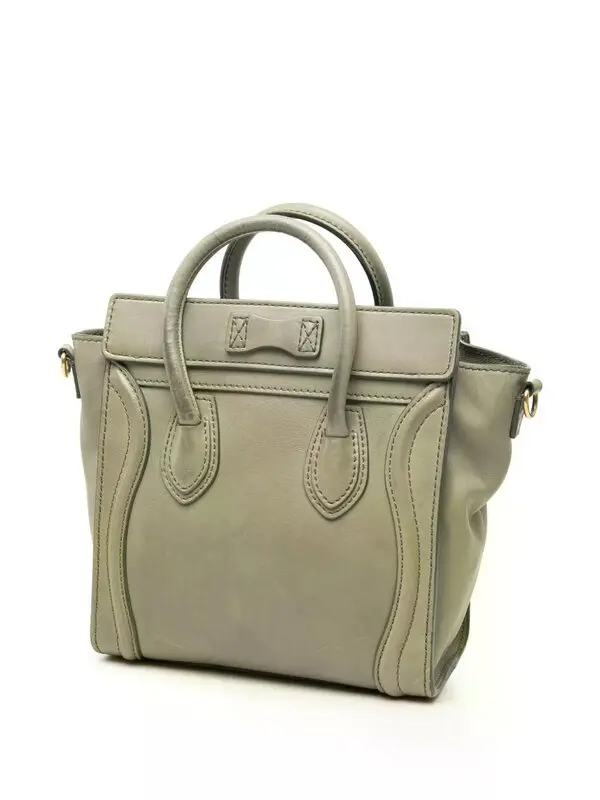 Celine Leather Luggage Tote Satchel - Green