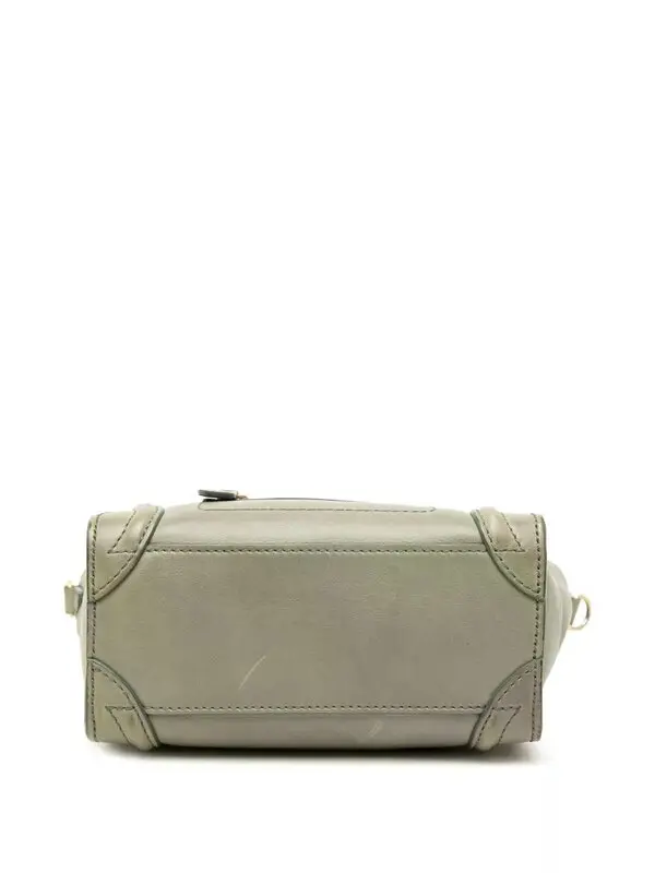 Celine Leather Luggage Tote Satchel - Green