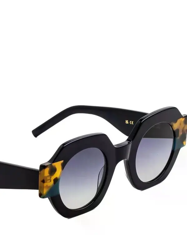 KALEOS Geometric Frame Sunglasses With Tortoiseshell Effect