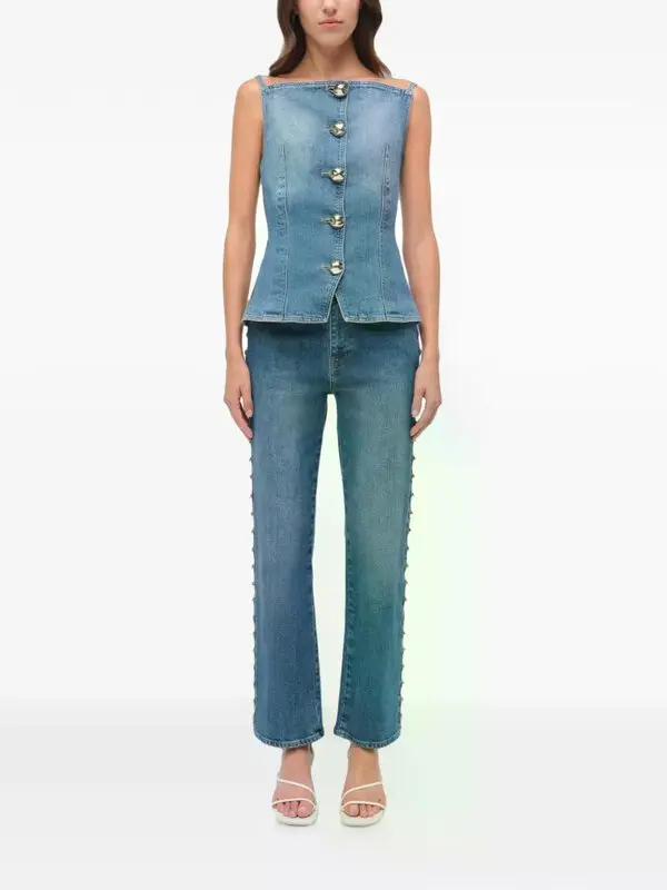 Simkhai Junie Studded Denim Top