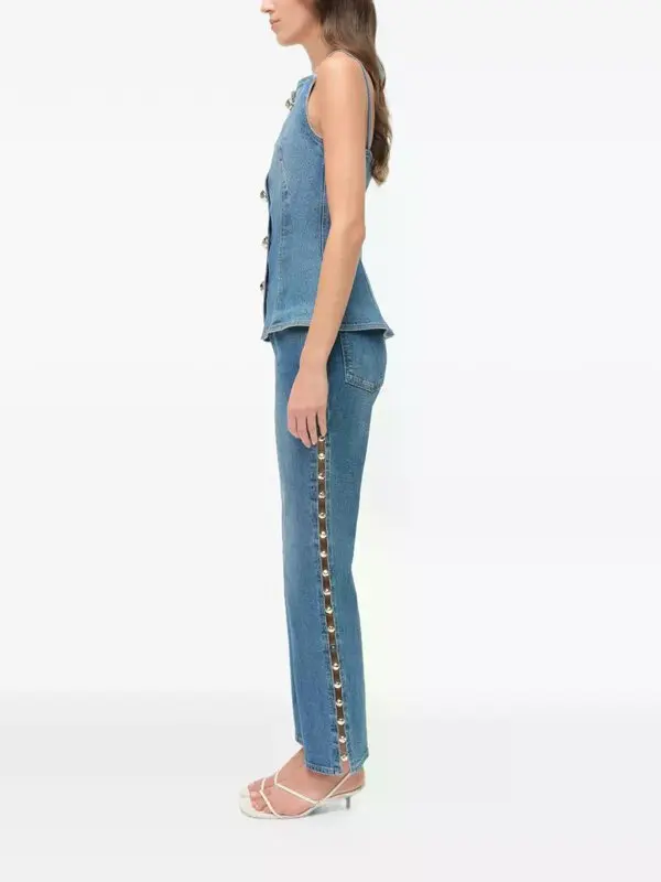 Simkhai Junie Studded Denim Top