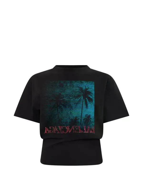 Balenciaga Crop T-shirt With Graphic Design