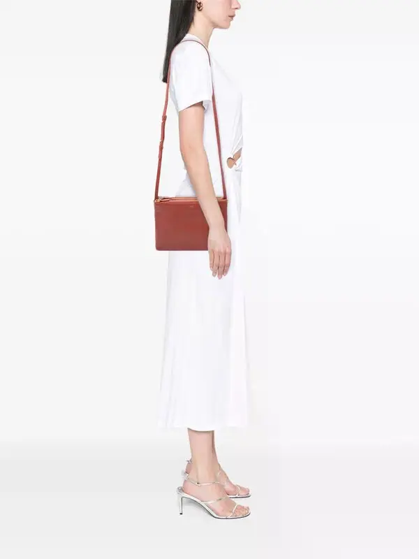 Celine Lambskin Trio Crossbody Bag - Red