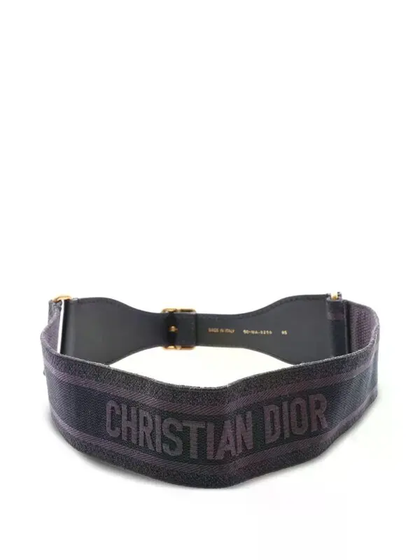 Dior Embroidered Canvas And Leather Belt