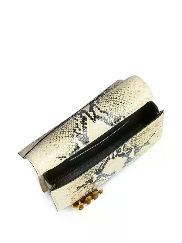 Khaite Python-embossed Sculpted Clutch Bag - Neutrals