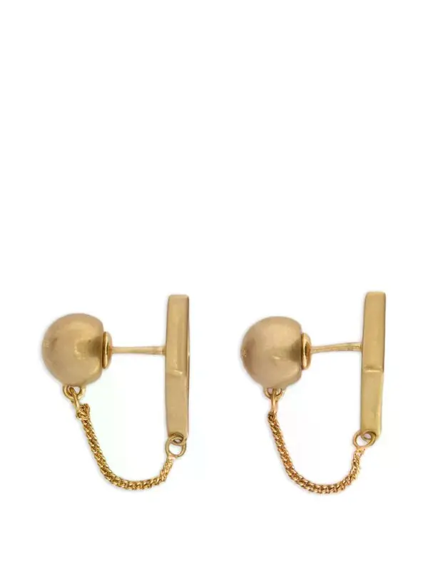 JIL SANDER Argyle-pattern Chain-detail Earrings