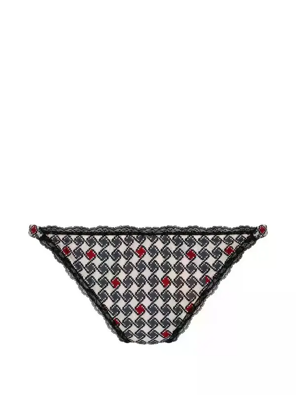 LAURA URBINATI Geometric-print Lace-trim Briefs