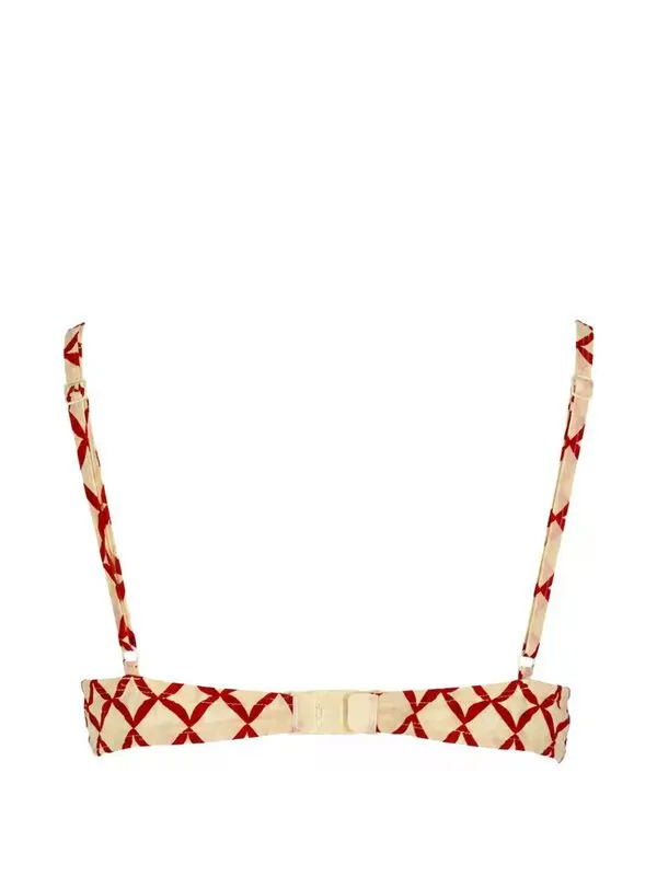 LAURA URBINATI Geometric-print Lace-trim Bra