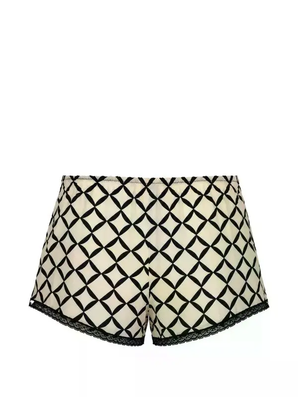 LAURA URBINATI Geometric-print Lace-trim Culottes