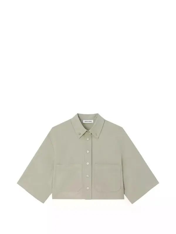 LOW CLASSIC Cropped Button-down Shirt - Green