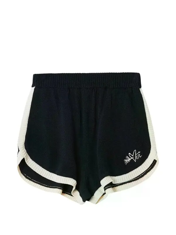 CHARLES JEFFREY Sporty Embroidered-logo Shorts - Blue
