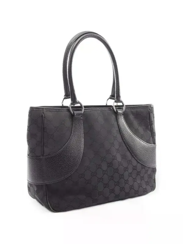 Gucci 2000s Gg Canvas Tote Bag - Black