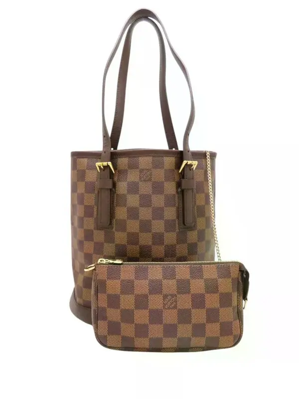 LOUIS VUITTON 2007 Damier Ebene Marais Bucket Bag - Brown