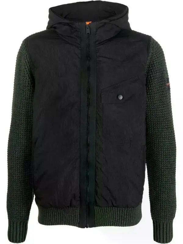BOSS Hooded Contrast-panel Jacket