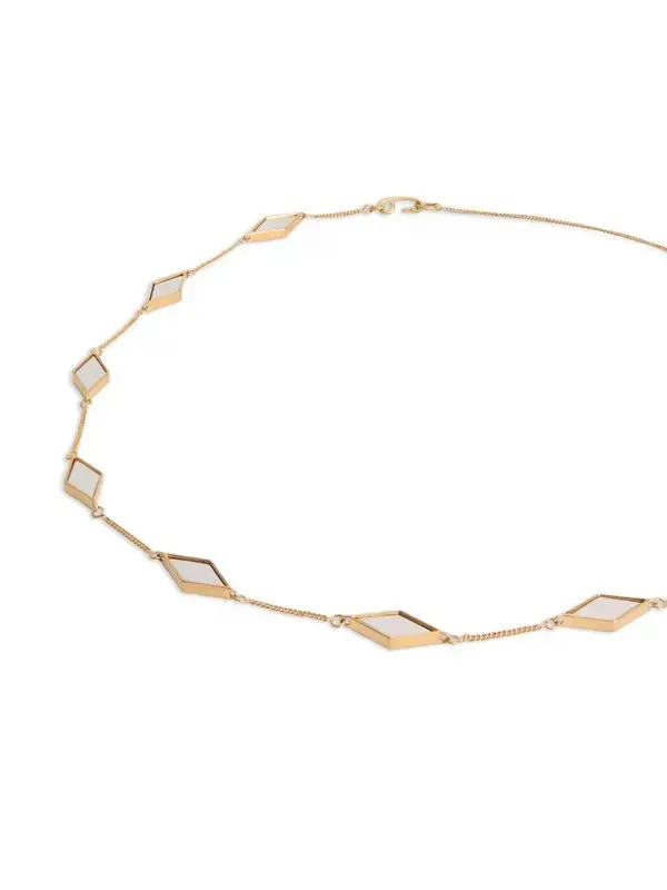 JIL SANDER Argyle-pattern Brass Necklace
