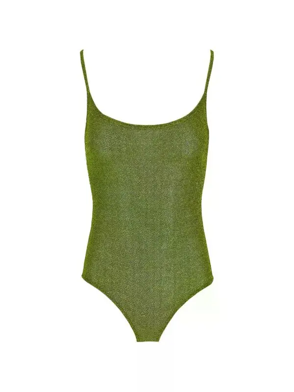 LAURA URBINATI Lurex-knit Swuimsuit - Green