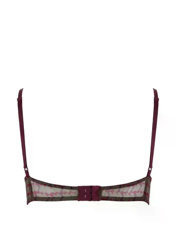 LAURA URBINATI Patterned Tulle Bra - Red