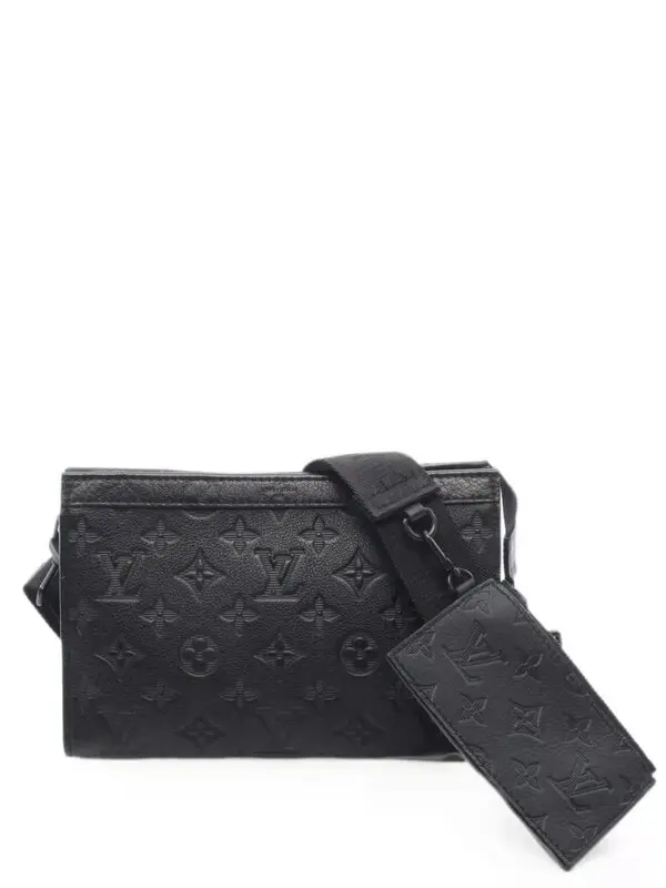 LOUIS VUITTON Monogram Shadow Gaston Shoulder Bag - Black