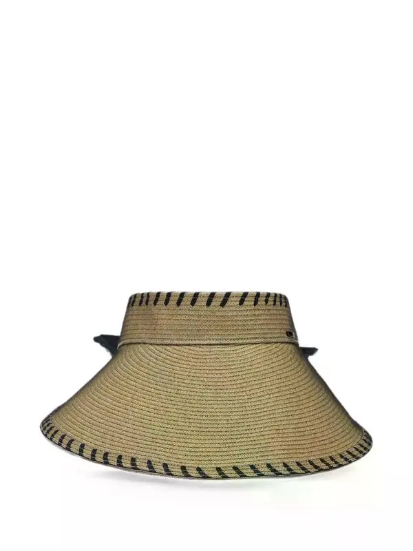 CA4LA Bow Detail Whipstitch Trim Sun Visor