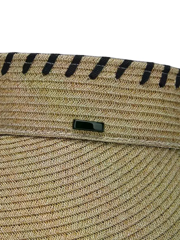 CA4LA Bow Detail Whipstitch Trim Sun Visor