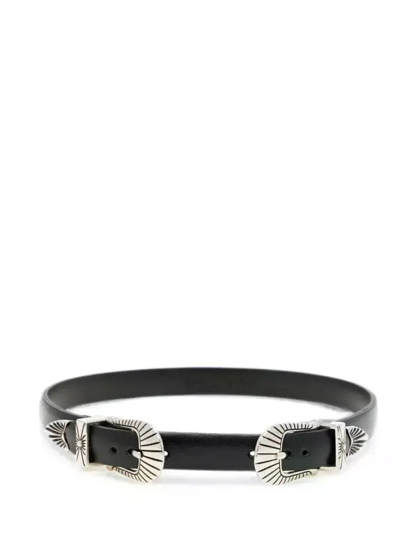 Toga Double Buckle Leather Bangle