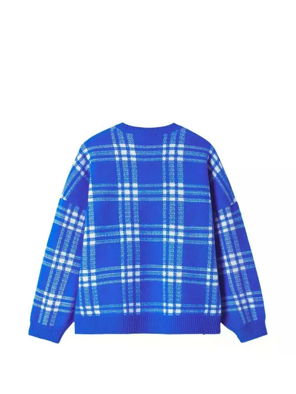 ENFOLD Check-pattern Intarsia-knit Sweater