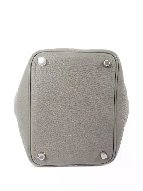 Hermès 2022 Pm Picotin Leather Tote Bag - Grey