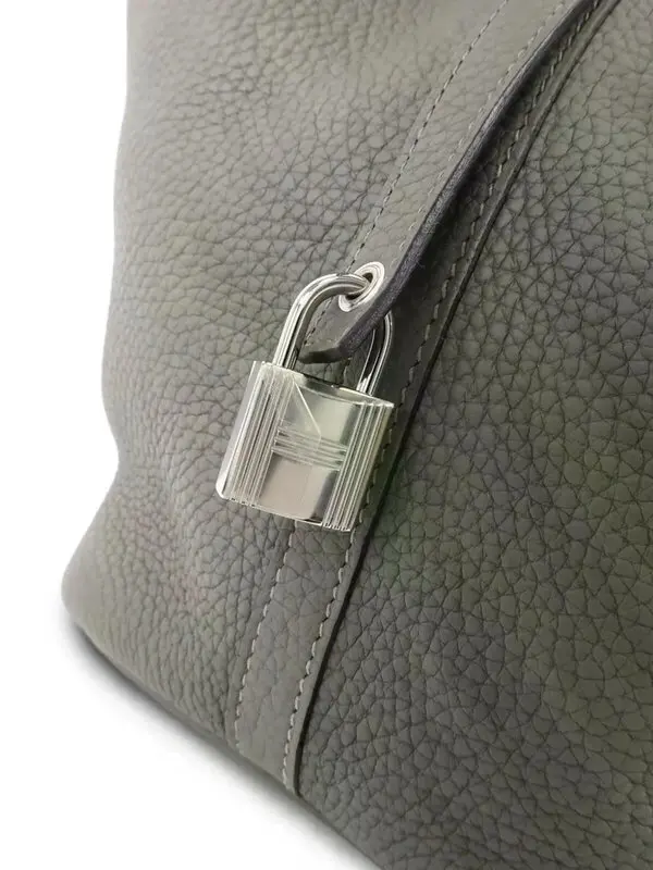 Hermès 2022 Picotin Leather Tote Bag - Grey