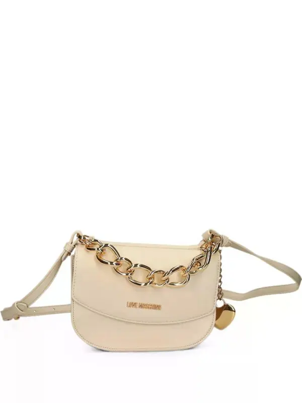 Moschino Chain-link Heart-charm Cross Body Bag - Neutrals