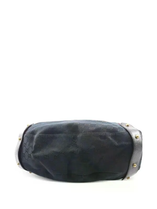Gucci Horsebit Gg Canvas Tote Bag - Black