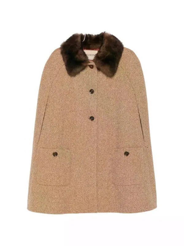 Valentino Garavani Sleeveless Tweed Cape