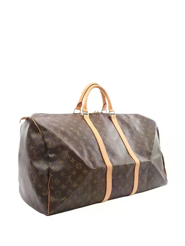 LOUIS VUITTON 2003 Monogram Keepall 60 Travel Bag - Brown