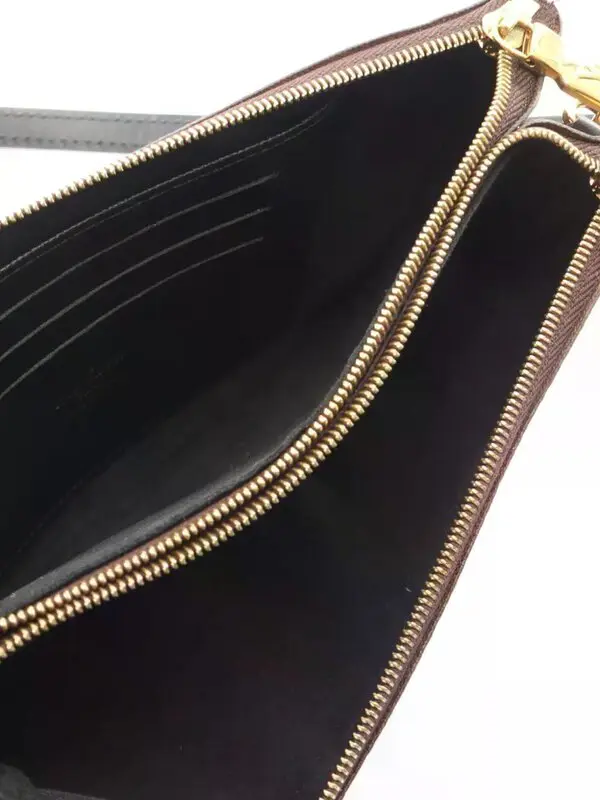 LOUIS VUITTON Monogram Giant Reverse Double Zip Pochette Crossbody Bag