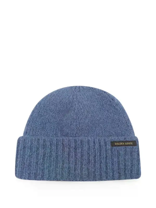 GOLDEN GOOSE Logo-patch Beanie Hat - Blue