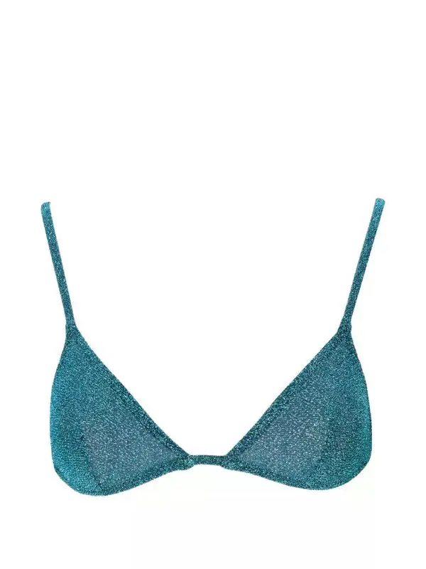 LAURA URBINATI Lurex-detail Triangle Bra - Blue