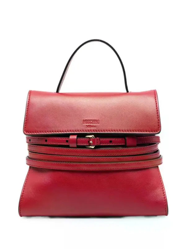 Moschino Tie Me Belt-detail Top-handle Mini Tote Bag - Red